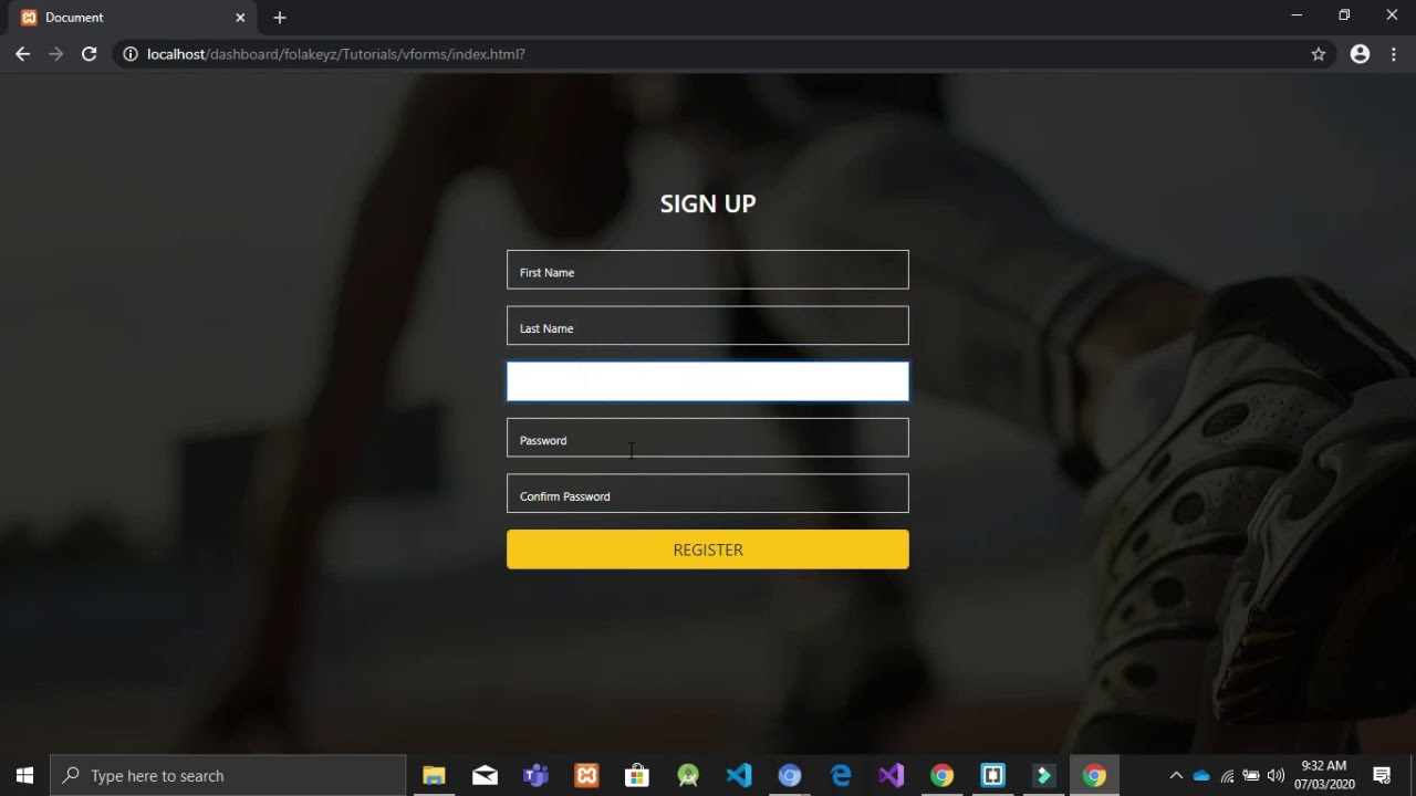 How to Create a Registration Form with HTML, CSS & Bootstrap