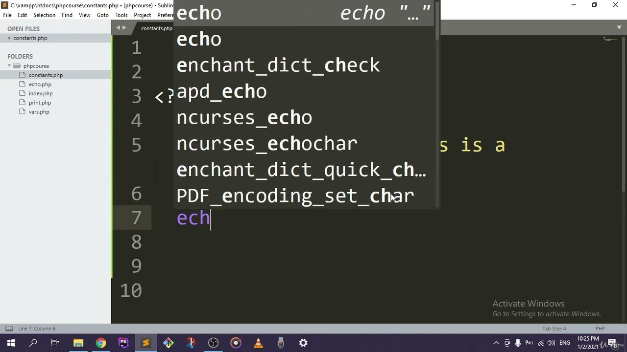 PHP for Beginners - LESSON 3 (Basic Syntax and First Steps) - 5. Constants
