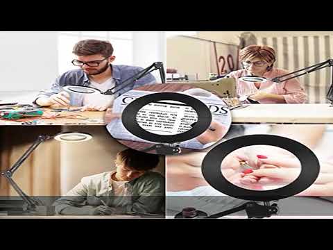 5X Magnifying Glass with Light, Lighted Magnifying Glass Magnifying Lamp 3 Color Modes Stepless Dim