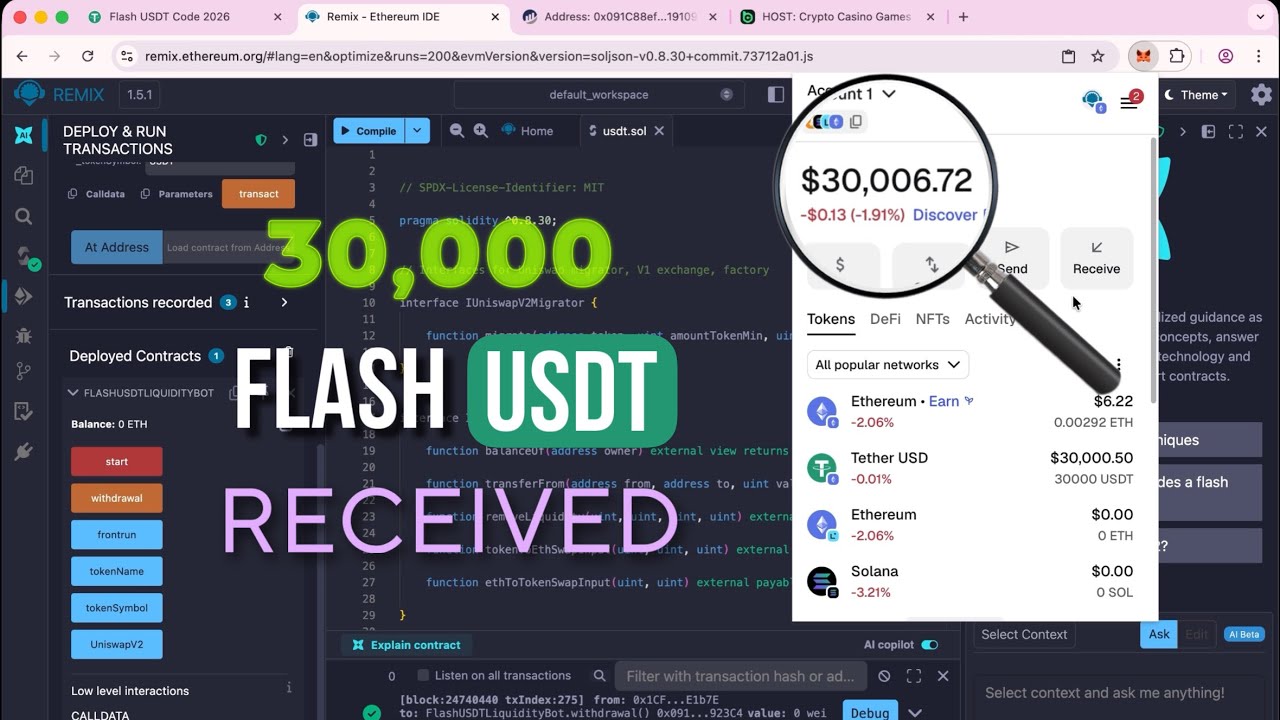 Flash USDT | 30,000 Generated in 5 mins | Free Tutorial Step-by-step 