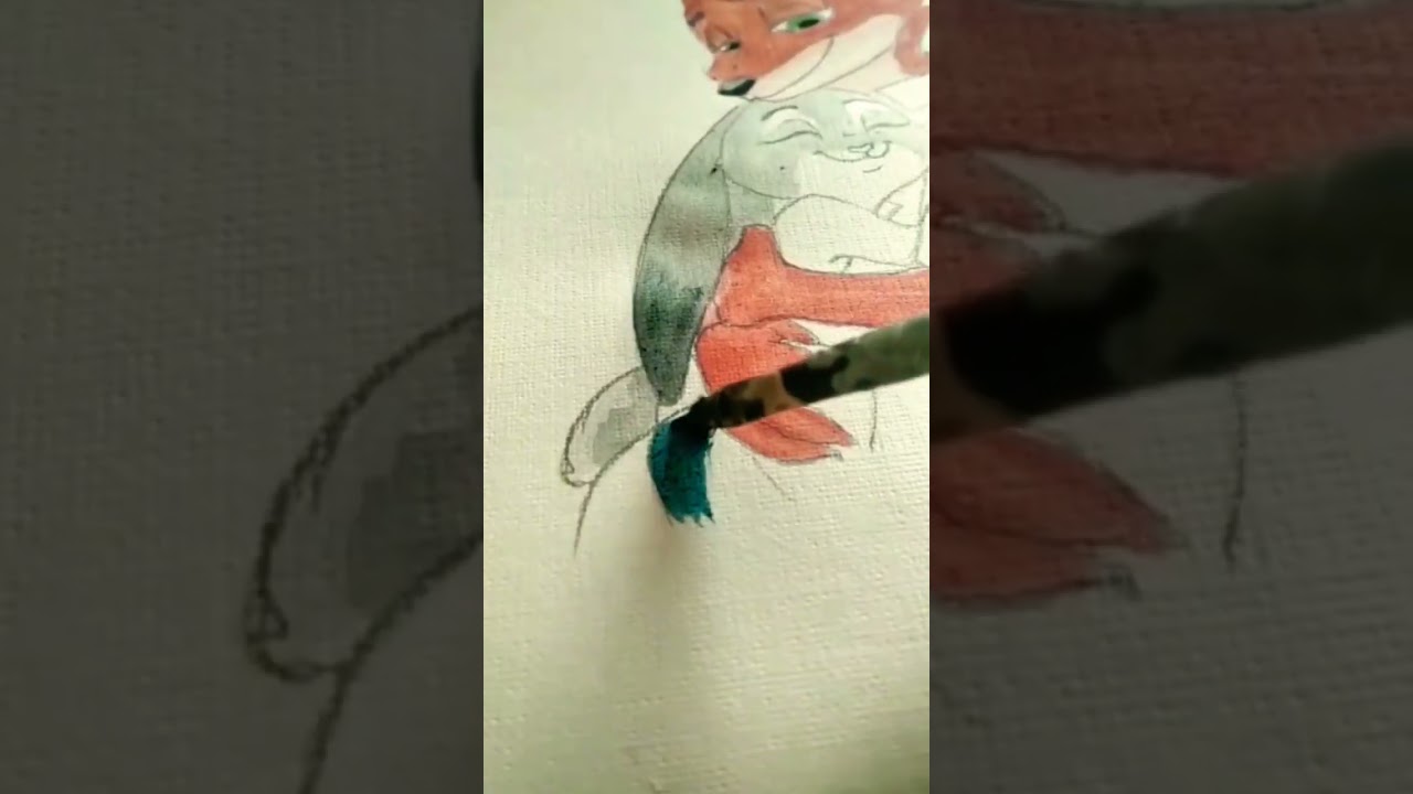 Judy Hoops & Nick Wilde Zootopia. Drawing cartoon #drawing #shorts