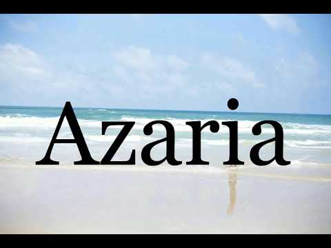 How To Pronounce Azaria🌈🌈🌈🌈🌈🌈Pronunciation Of Azaria