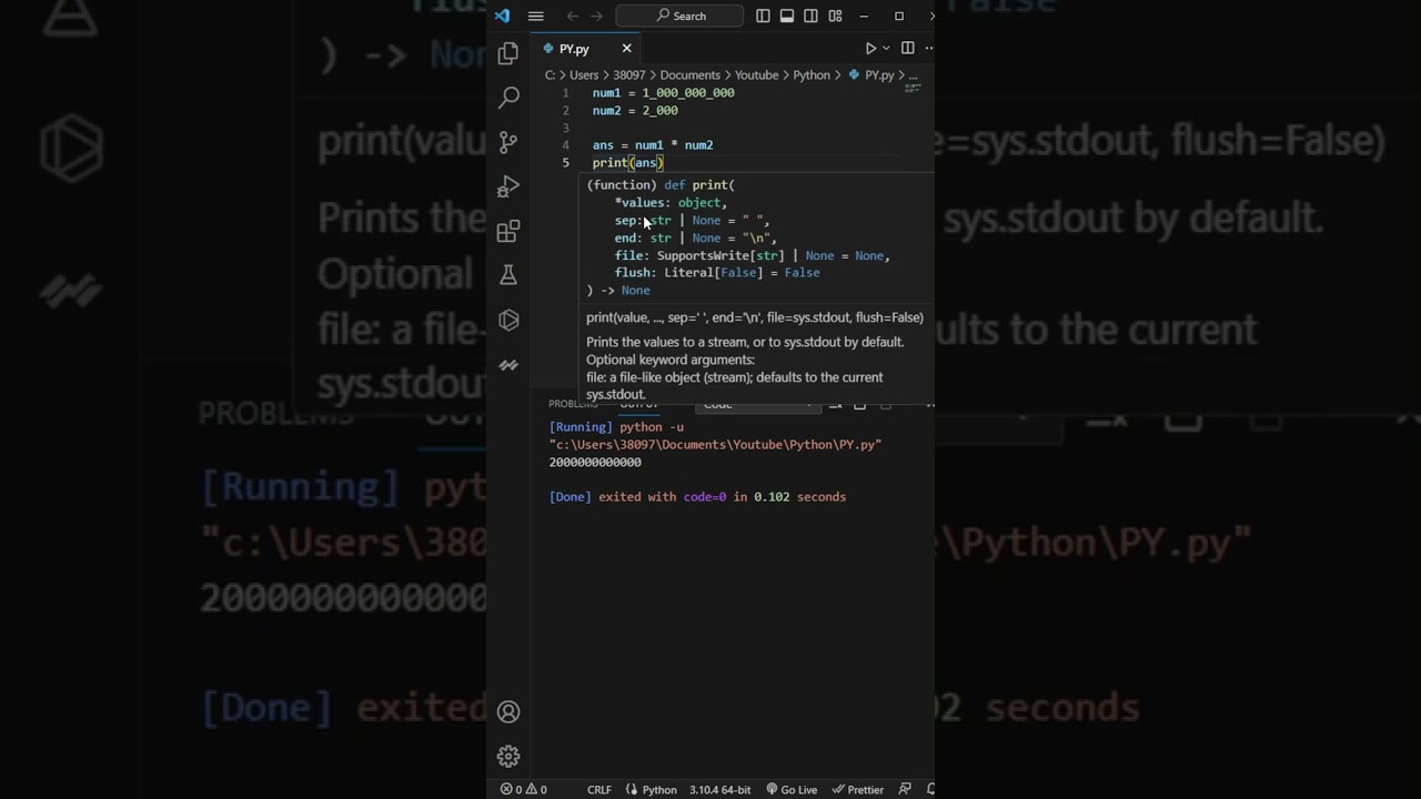 Python Integer Trick?! #python #coding #programming