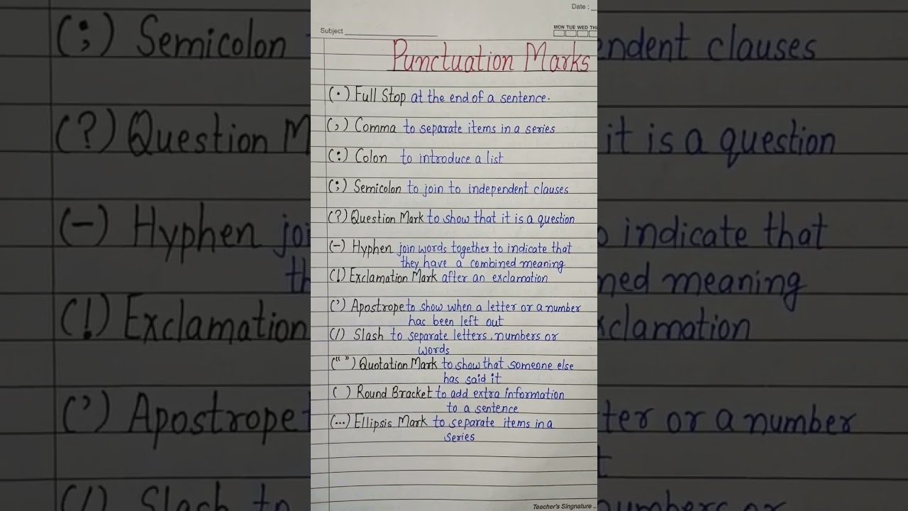Punctuation marks l English Grammar #youtube #shorts #englishspeaking #englishgrammar #english