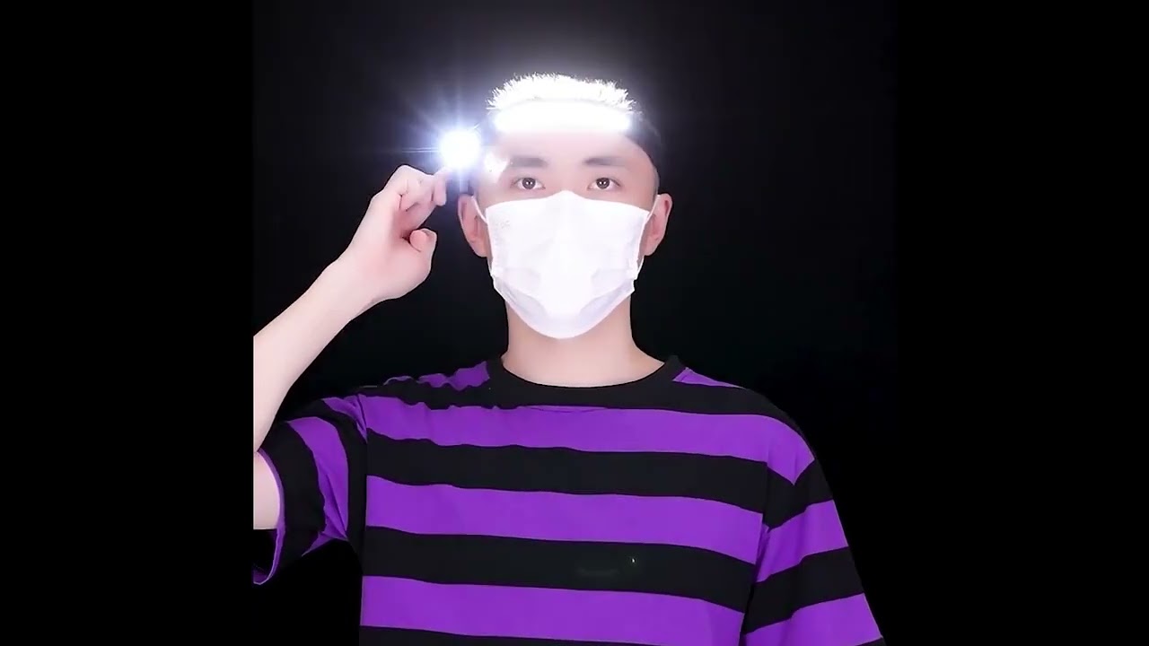 Lanterna De Cabeça Led Recarregável Fita Ajustável Cob Usb