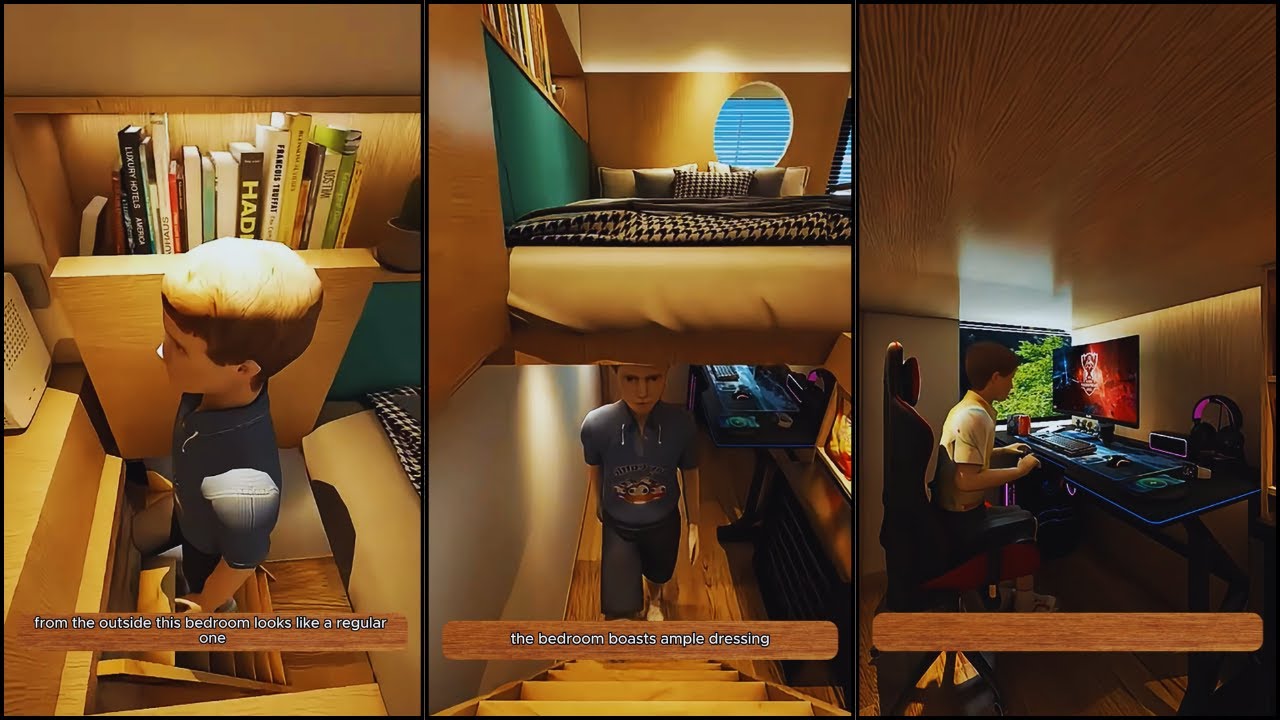 Let's watch How this Boy Creates His Own Secret Base in His Bedroom!