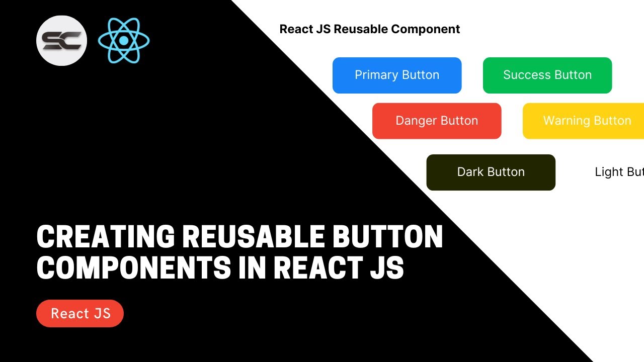 React Reusable Button Component | React Tutorial - Hooks Component