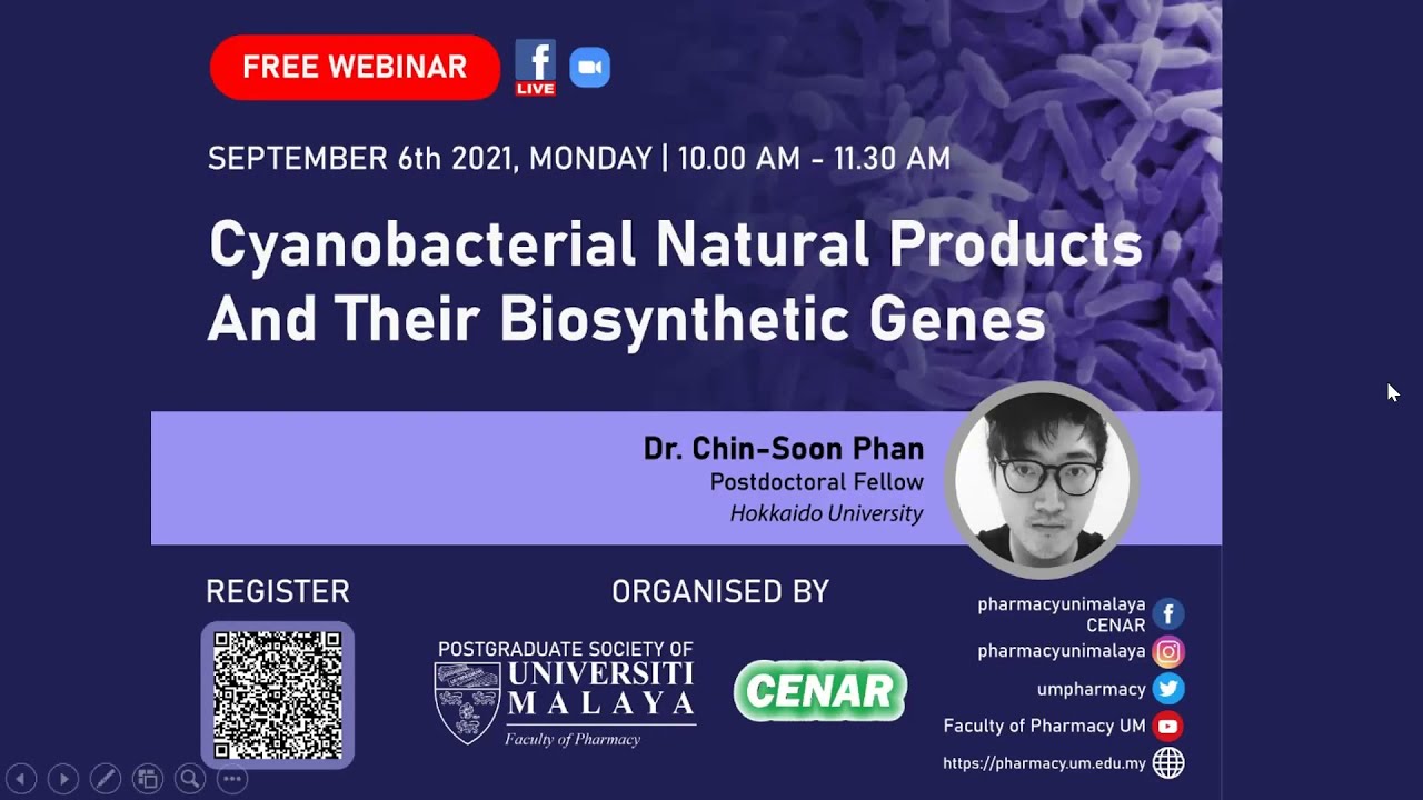 Webinar: Cyanobacterial Natural Products and Their Biosynthetic Genes by Dr Chin-Soon Phan