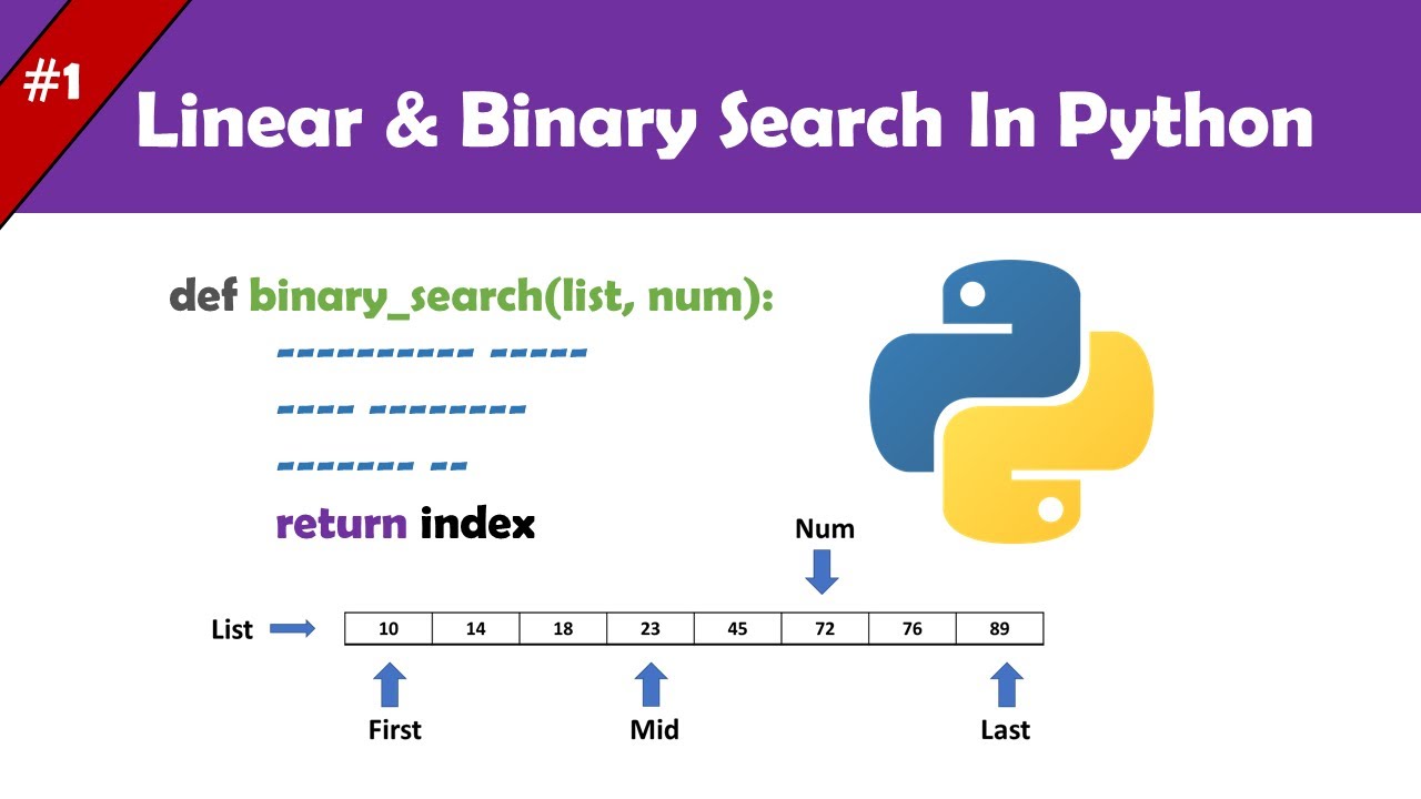 linear & binary search explanation | python code | searching & sorting #1