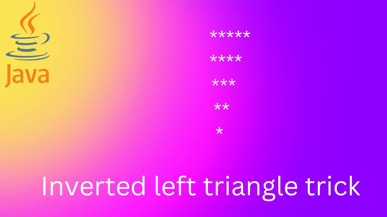 inverted left triangle pattern in java | reverse left triangle pattern in java