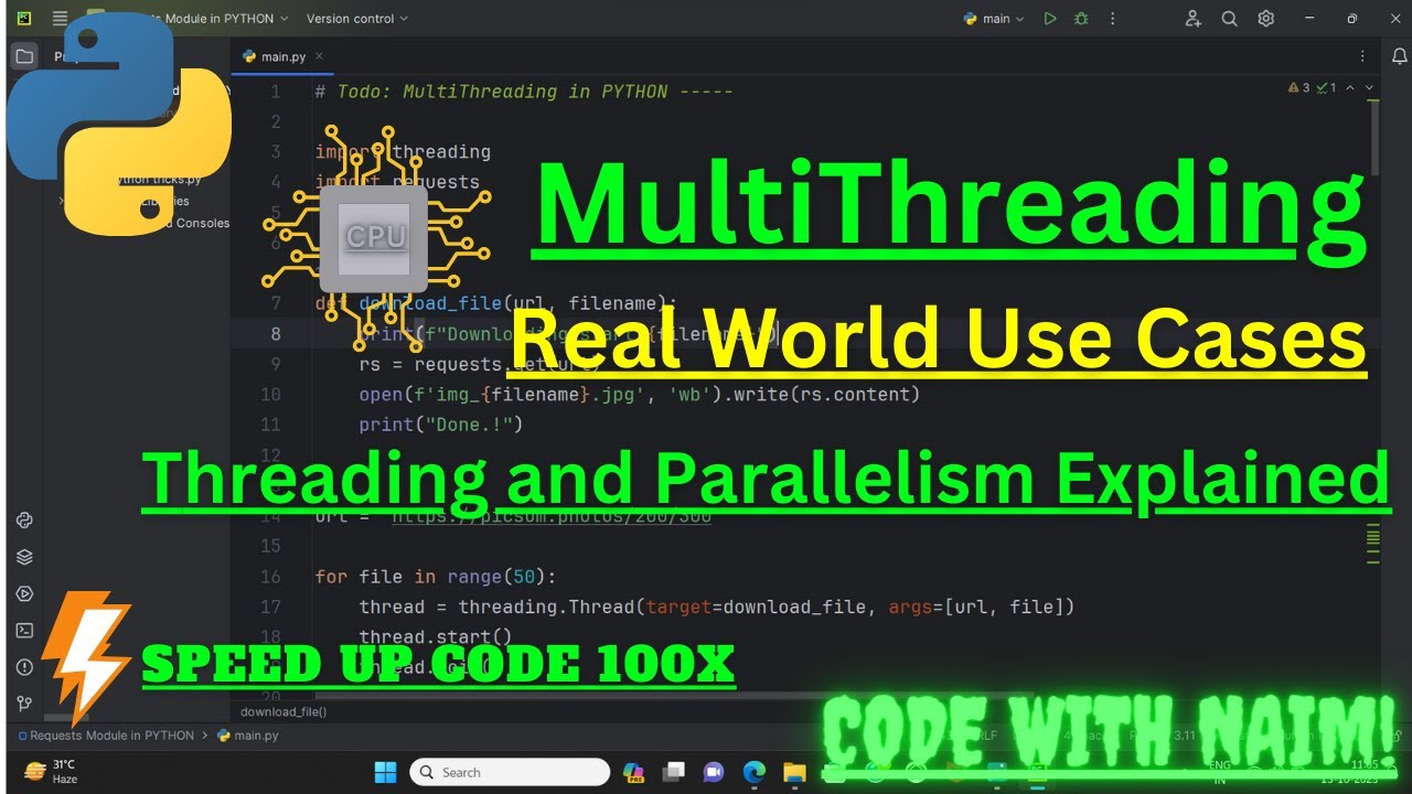 Practical Python Multithreading: Real-World Use Cases Tutorial #multithreading #python