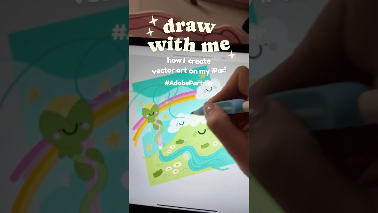 How I turned my Sardinia home into this kawaii vector landscape ✨ #vectorillustration #ipadart