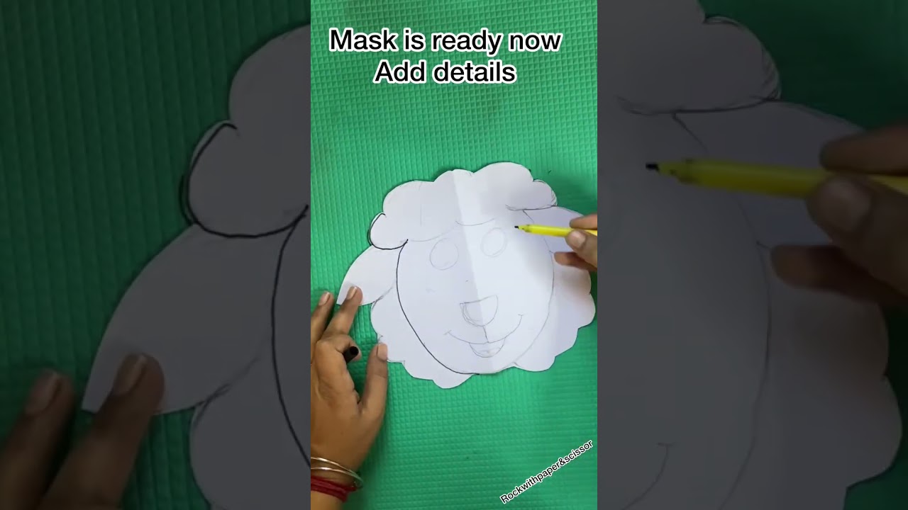 Day7/15 challenge #Easy sheep 🐑 face mask for kids #Trending part 1