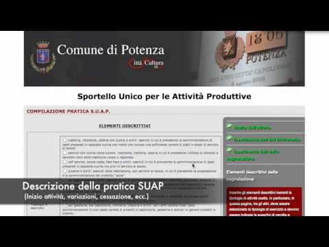 S.U.A.P. del Comune di Potenza - guida alla compilazione guidata e alla trasmissione delle pratiche