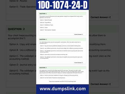 1D0-1074-24-D Exam Questions and Answers | Oracle Cost Management Cloud 2024 Implementation