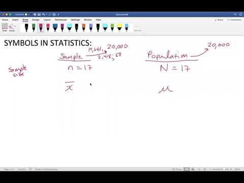 Symbols in statistics. Sample or Population?