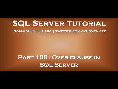 Over clause in SQL Server