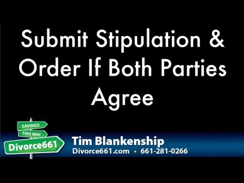 California Divorce Stipulation And Order If Parties Agree