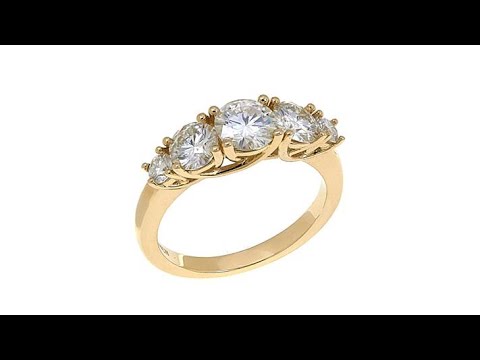 10K Gold 1.72ctw Moissanite 5Stone Anniversary Ring