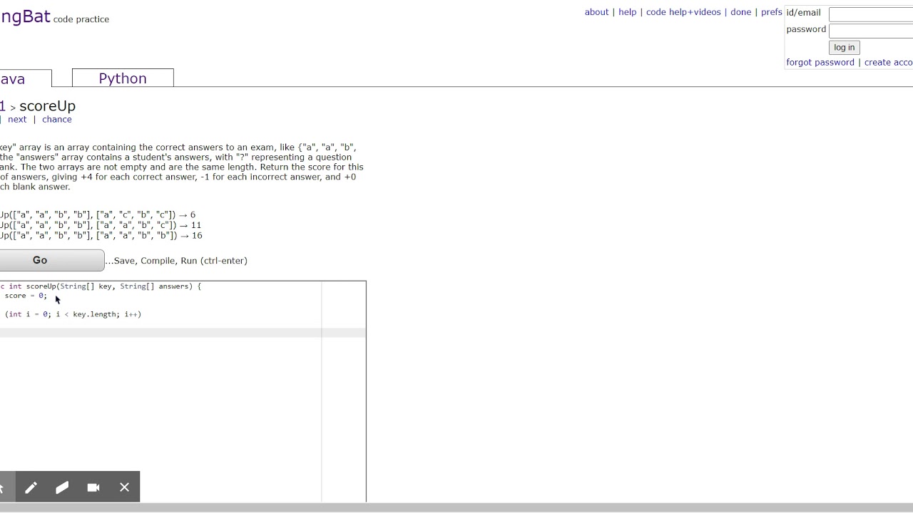 CodingBat Java AP-1 scoreUp