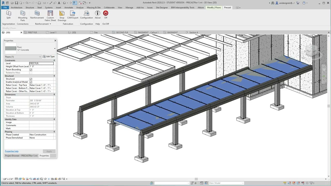Revit Precast Erection Drawing floors