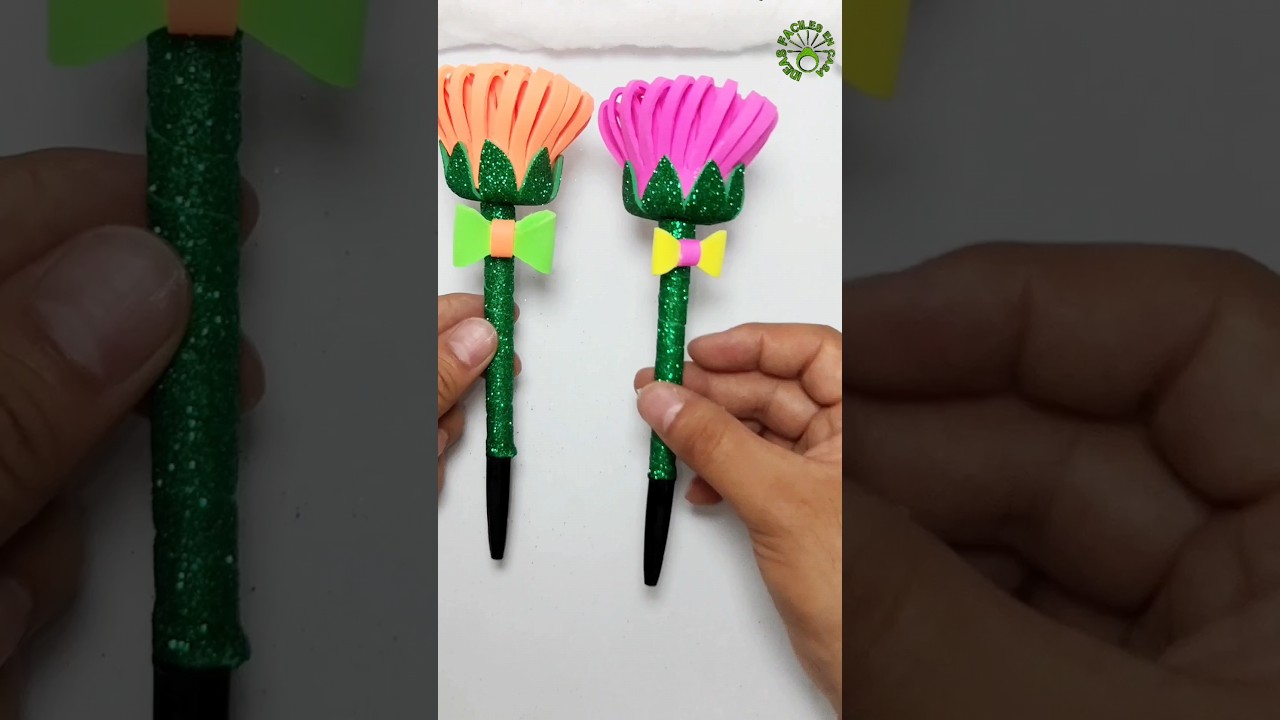 lapiceros decorados con foami #craft #diy #manualidades #creative #art #artesanato #flores #flowers