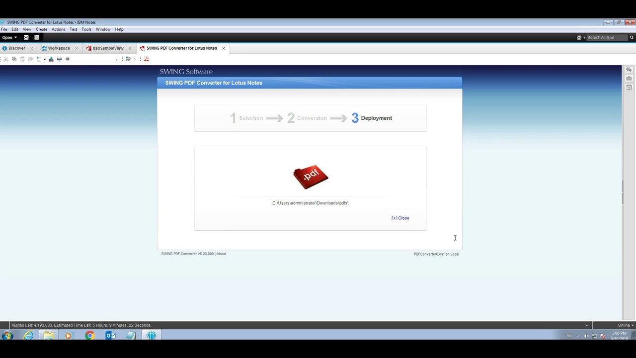 SWING PDF Converter on IBM Notes 10