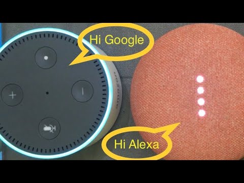 Echo Dot and Google Home Mini Greeting Each Other | Google Home | Amazon Alexa | Conversation