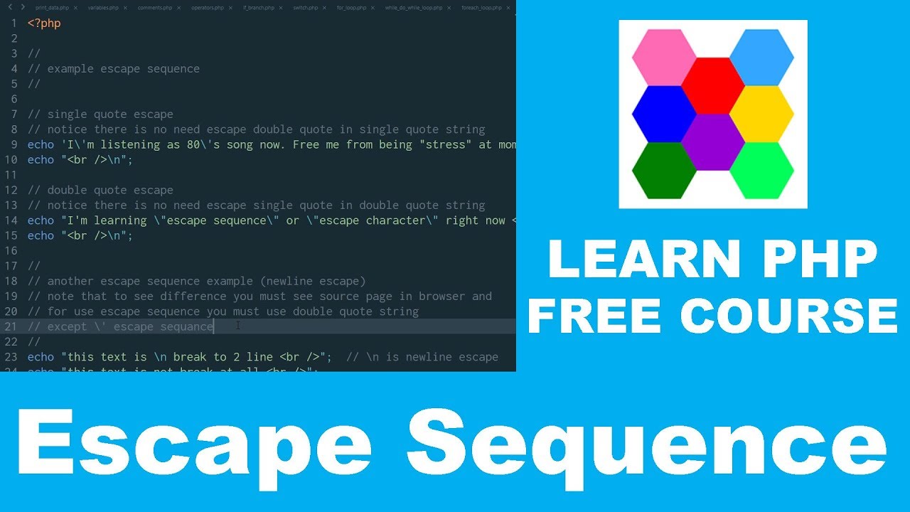 Learn PHP - Part 13 | Escape Sequence