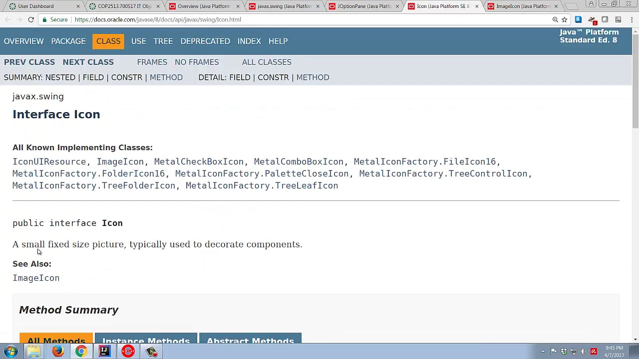 Interfaces & Polymorphism in Java using Icon and ImageIcon