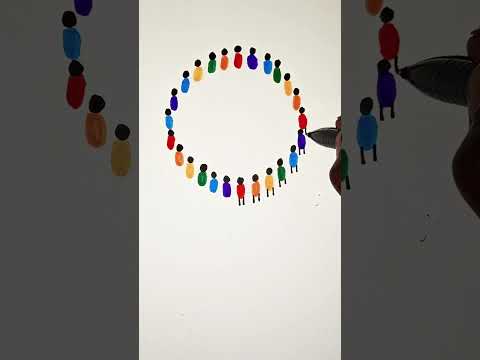 how to draw Unity People Through a Circle