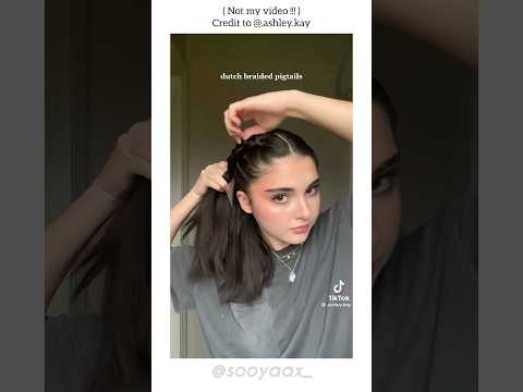 dutch braided pigtails for short hair 🤍🌷 #aesthetic #hairstyle #tips #trending #shorts