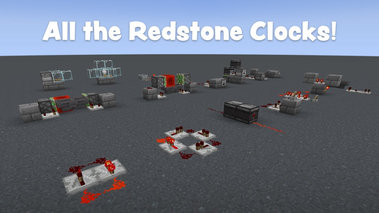 How to Build All the Redstone Clocks | Minecraft Tutorial