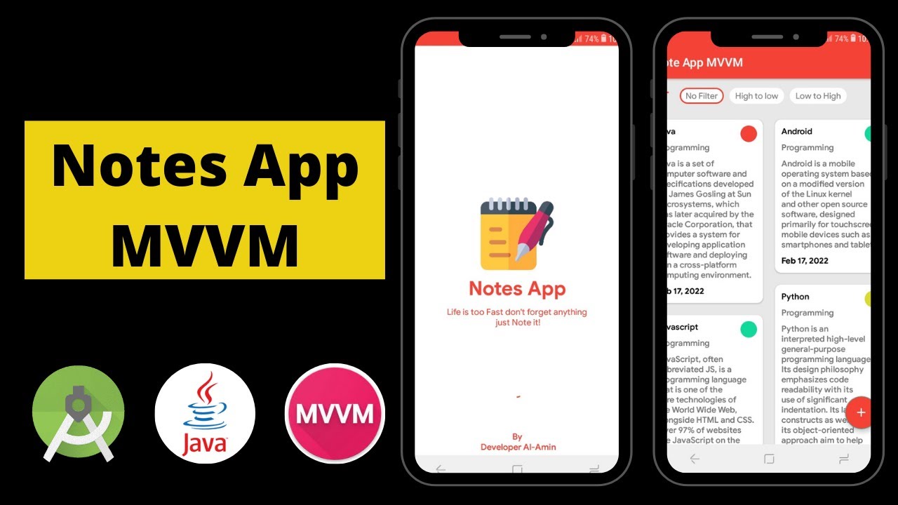 Notes app MVVM Room  Live Data architecture Components