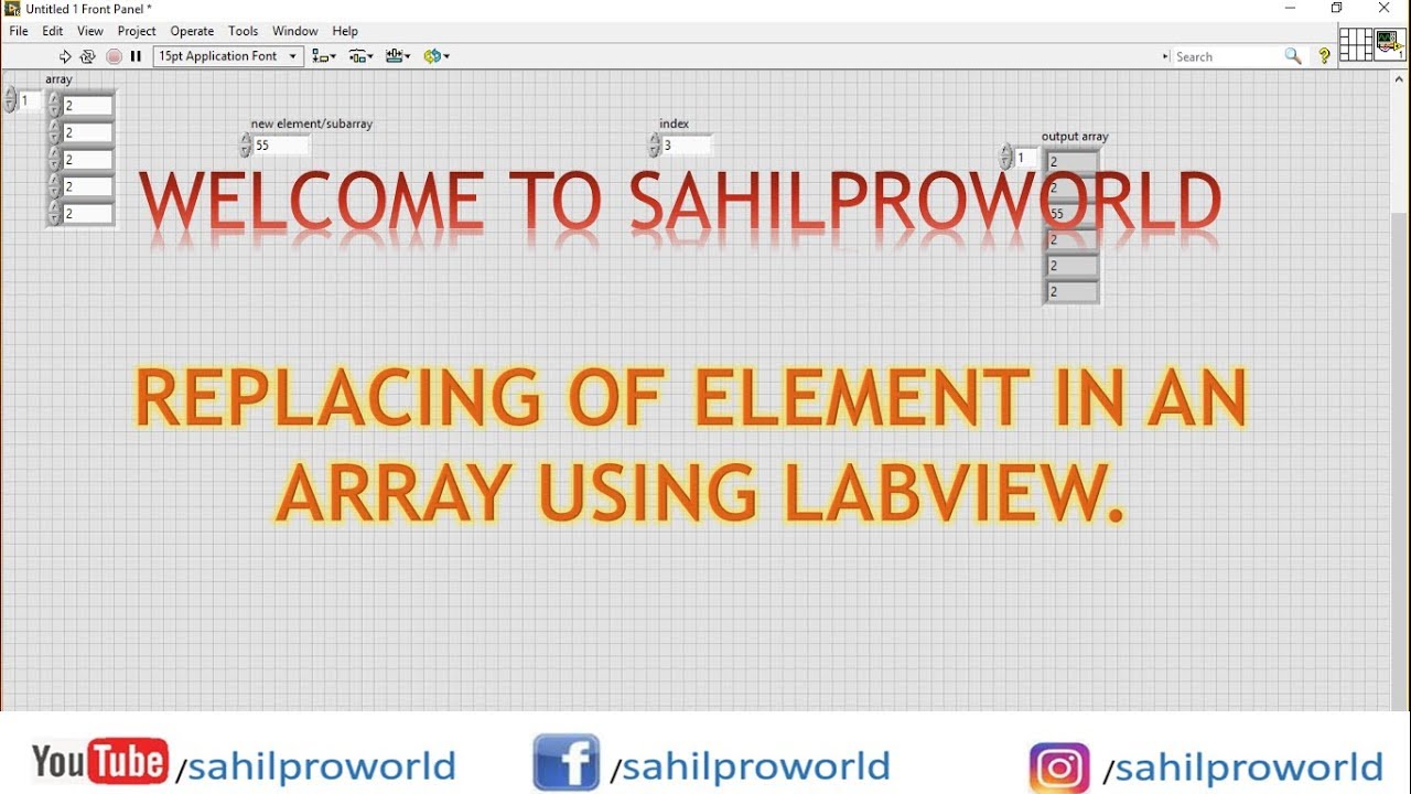 REPLACING AN ELEMENT IN ARRAY| USING LABVIEW| LABVIEW TUTORIALS