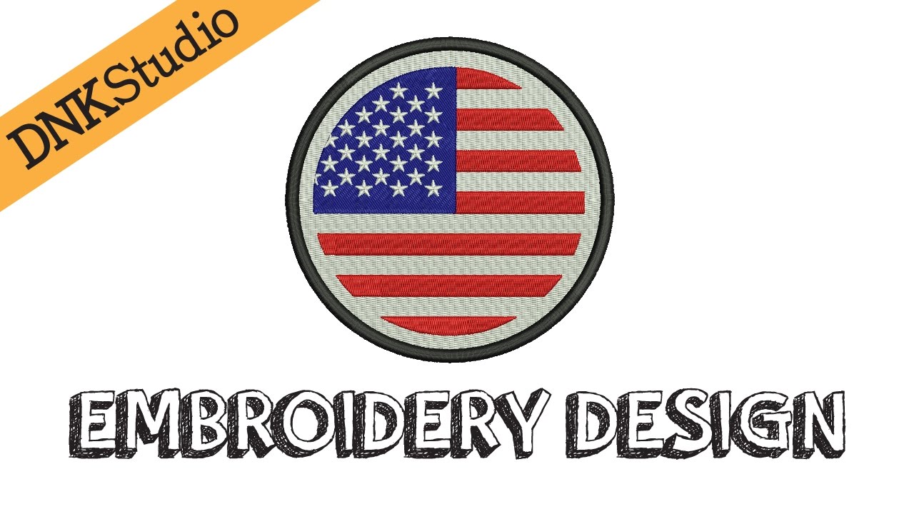 United States America Flag Machine Embroidery Design | Redraw