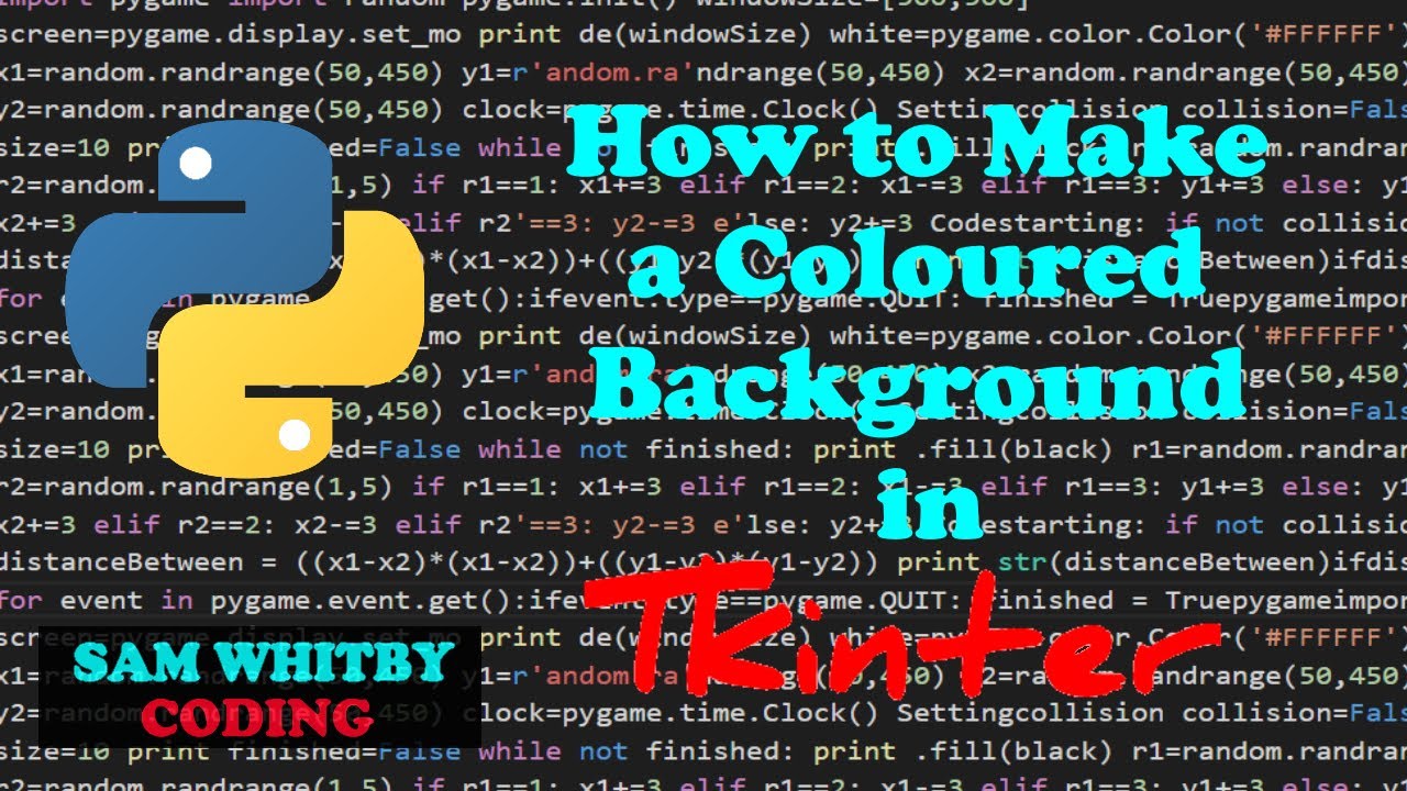 How to Make a Coloured Background in Tkinter