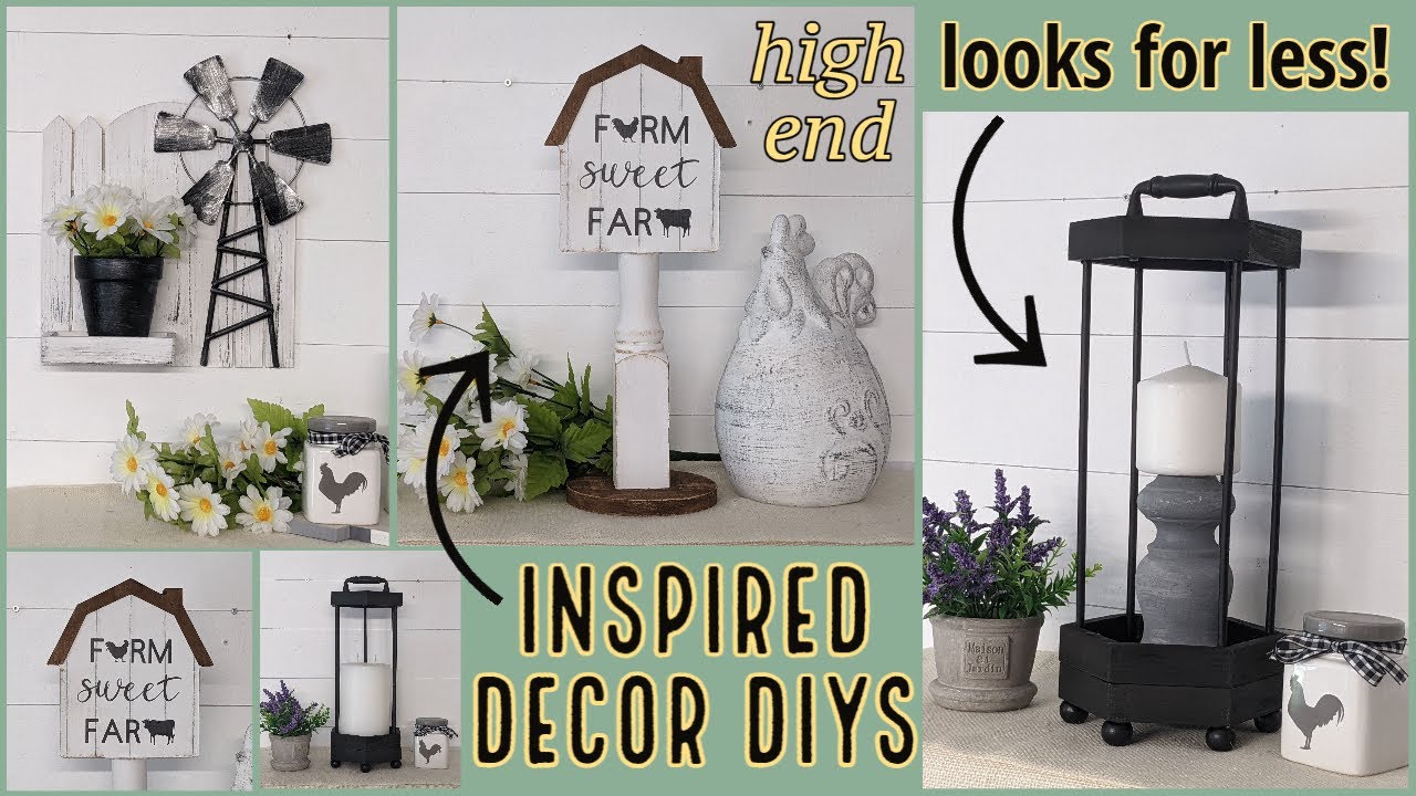 ⭐HIGH END INSPIRED DECOR DIYS~FARMHOUSE STYLE!!~Dollar Store Looks for Less~Costway Rolling Cart