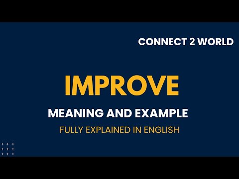 What Does improve Means || Meanings And Definitions With improve in ENGLISH