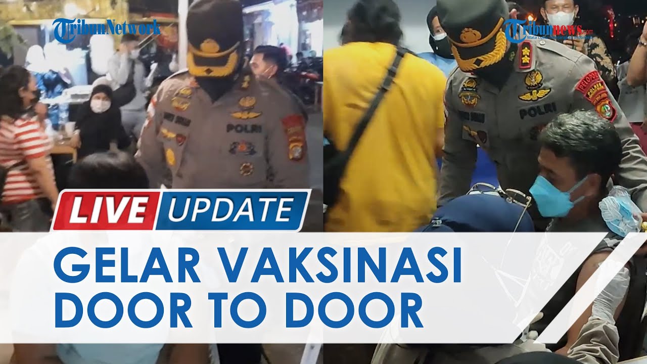 Percepat Angka Vaksinasi Covid-19, Polres Tangsel Gelar Vaksin Door to Door pada Malam Hari di Pasar
