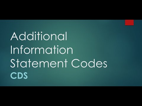 CDS Training Step by Step Import Guide Part 6 – additional information statement codes