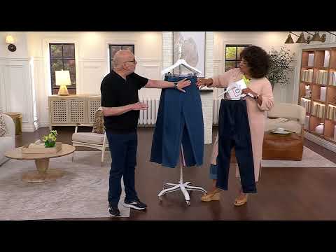 Denim & Co. Flat Front Denim Side Pocket Pant on QVC