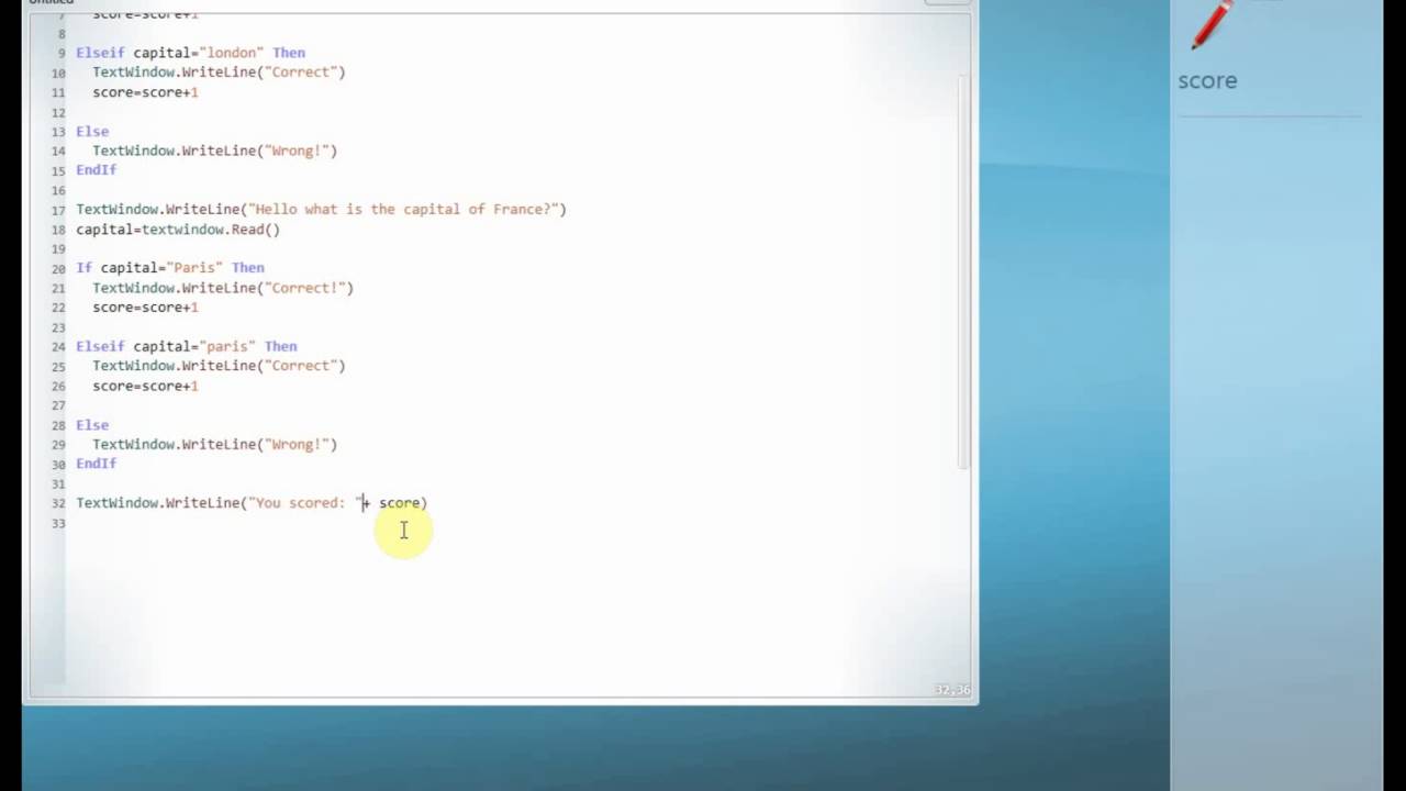 Lesson 5 in Small basic