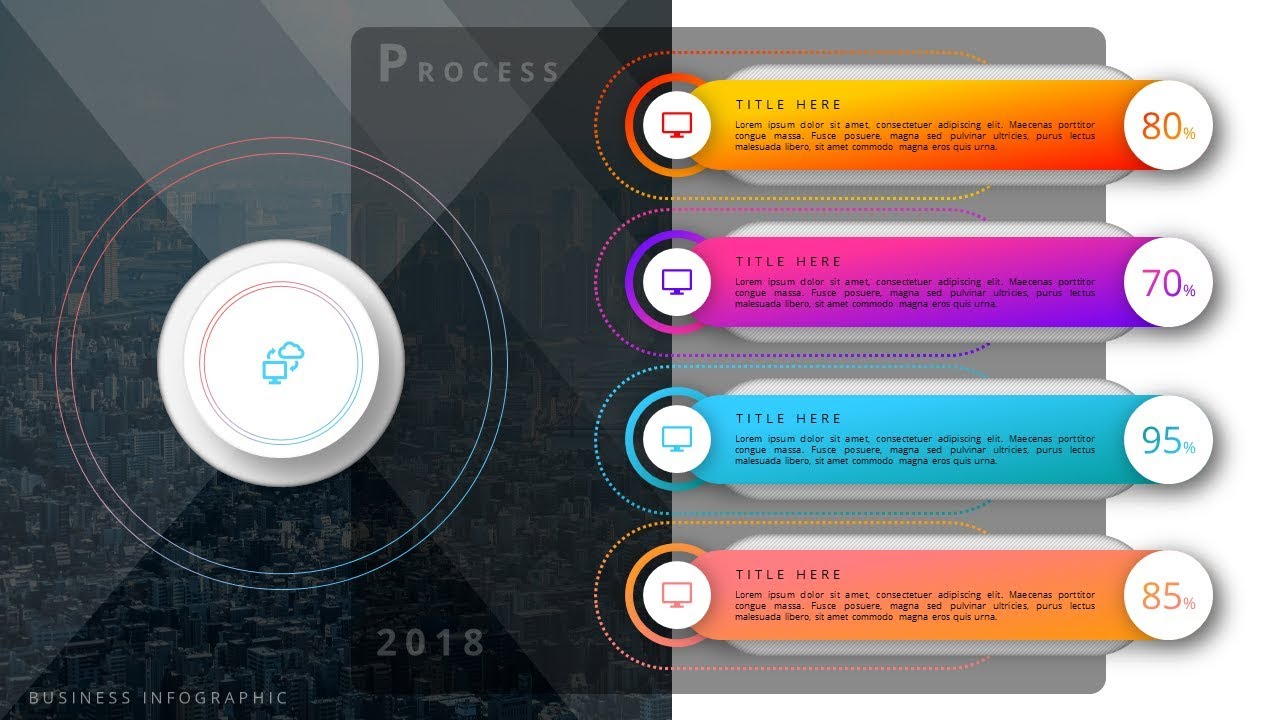 Business Diagram Infographics, Process, Flowchart, Illustration Design in PowerPoint - Tutorial