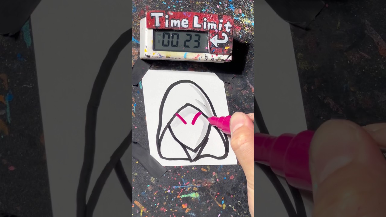 【ASMR】Drawing SpiderGwen in 40 Sec