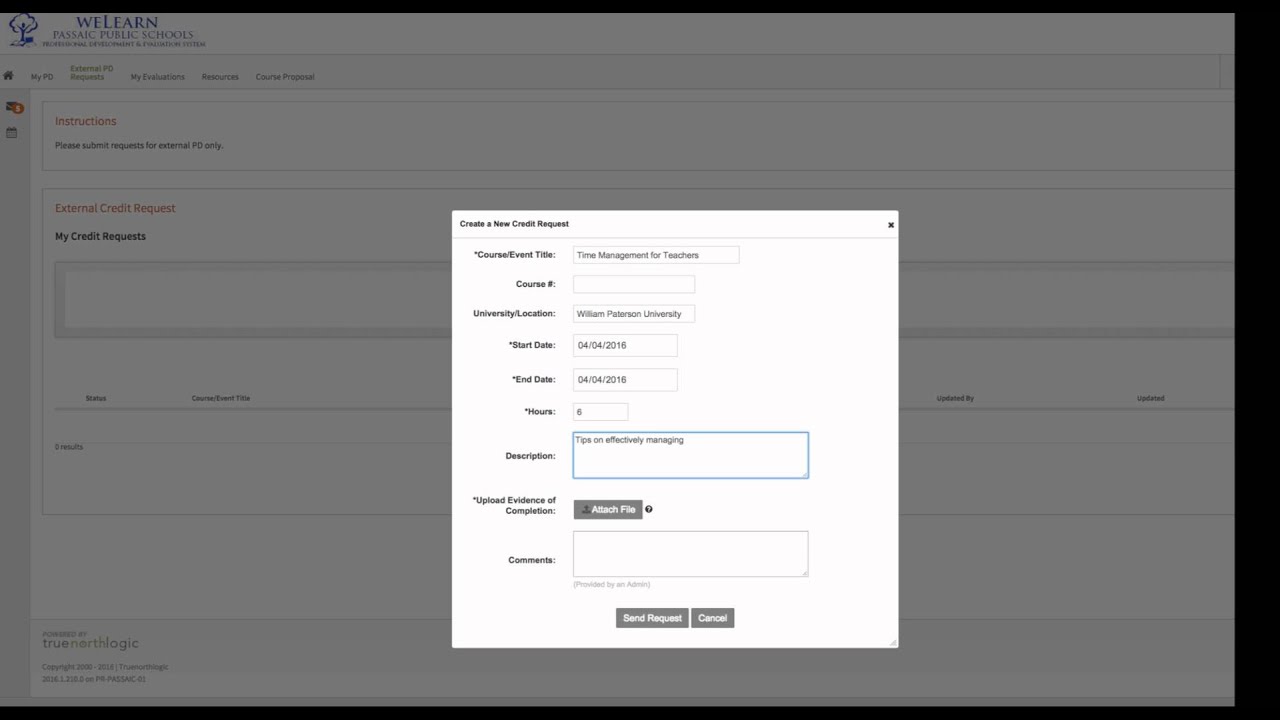 PPS DSD - External PD Hours Request