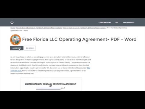 Free Florida LLC Operating Agreement- PDF – Word