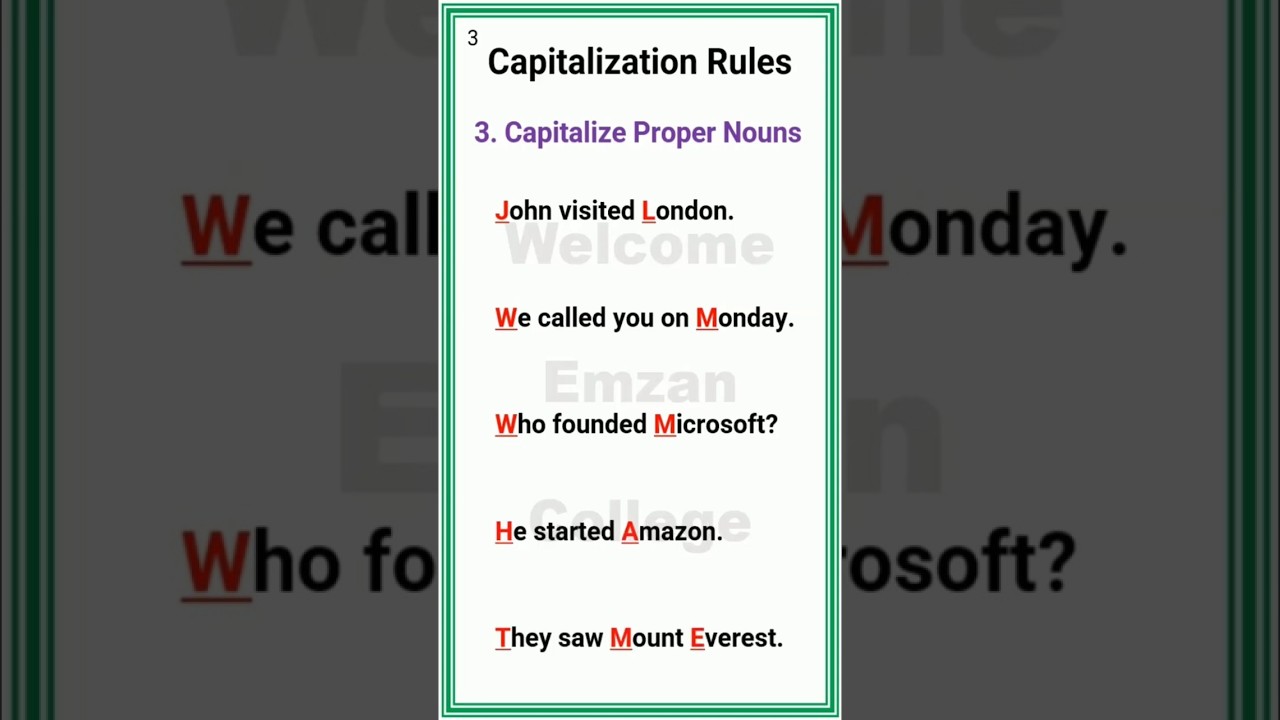 Capitalize Proper Nouns