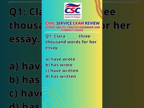 Civil Service Exam 2025 Review (Prof & Subprof)- Verbal Ability: English Grammar & Correct Usage