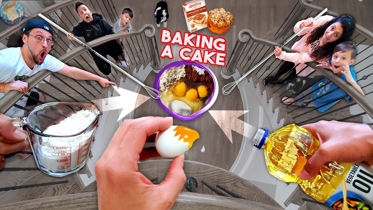 15 Foot CAKE Challenge ROUND 2! (FV Family Balcony DROP it to MAKE it Food)